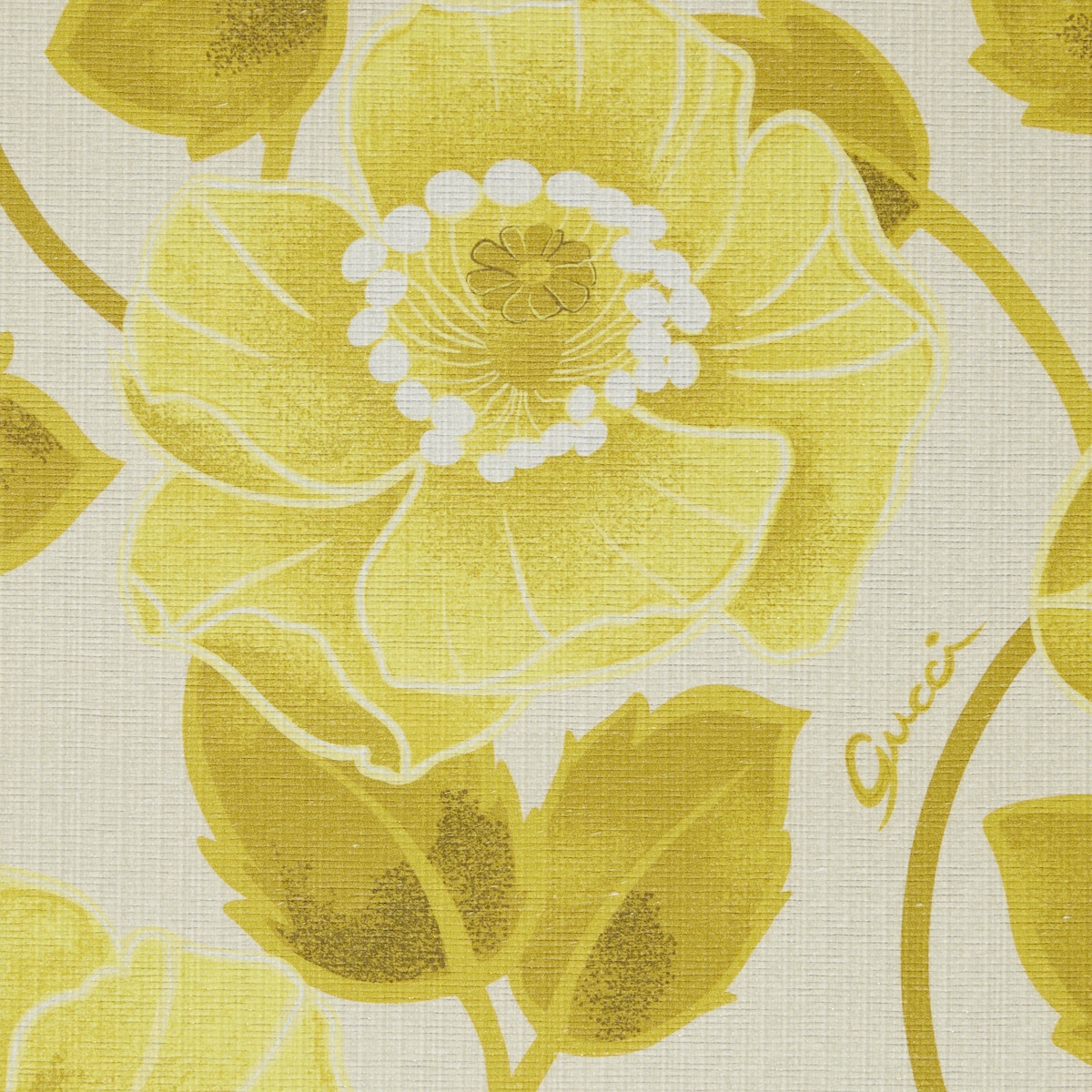 Anemone flower print wallpaper in yellow | GUCCI® UK
