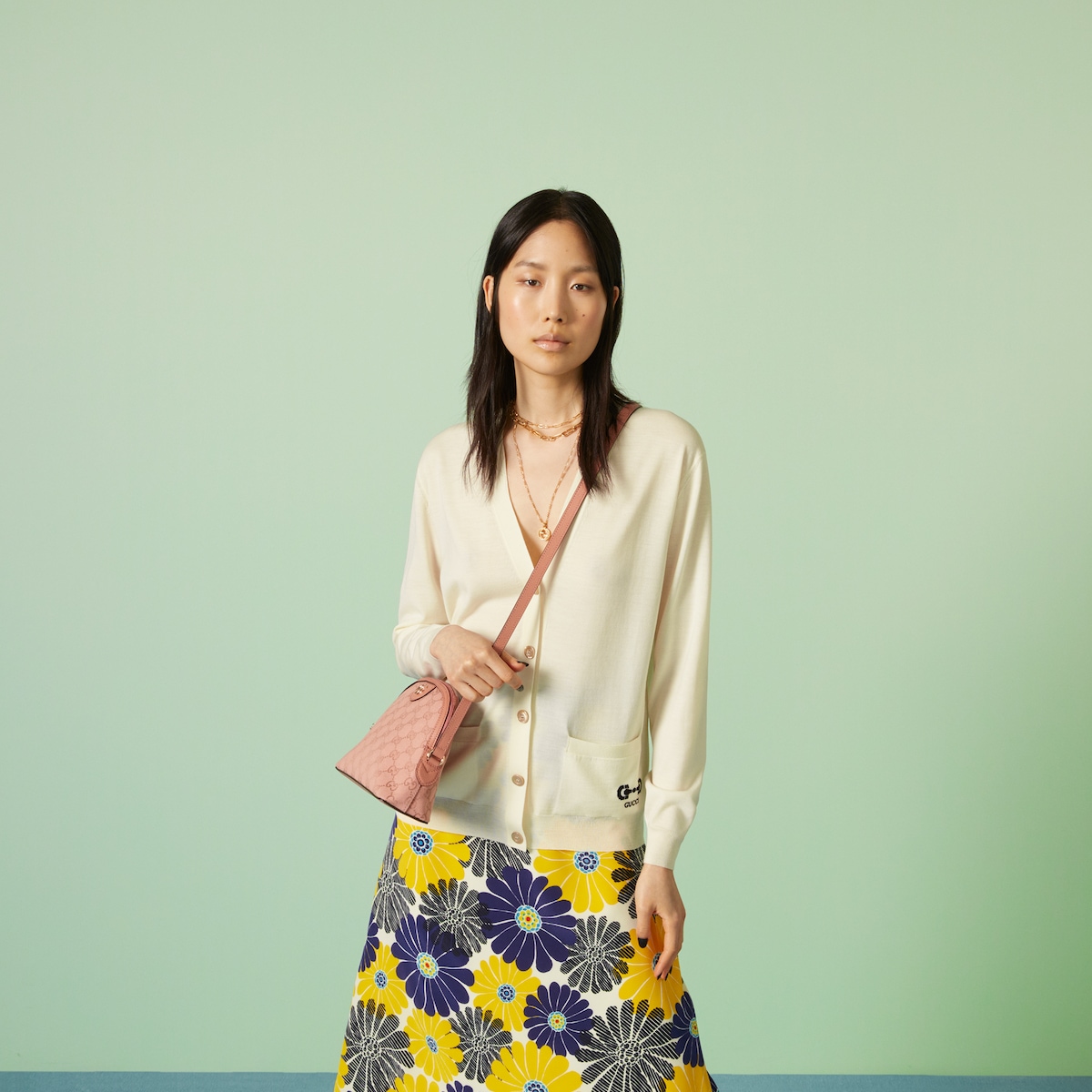 Ophidia GG small shoulder bag in Pink GG Canvas | GUCCI® SI