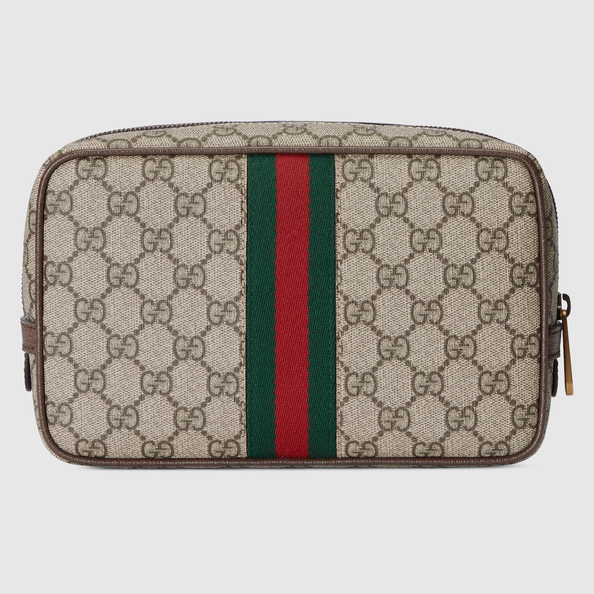 Gucci Savoy small toiletry case in beige and ebony Supreme | GUCCI® US
