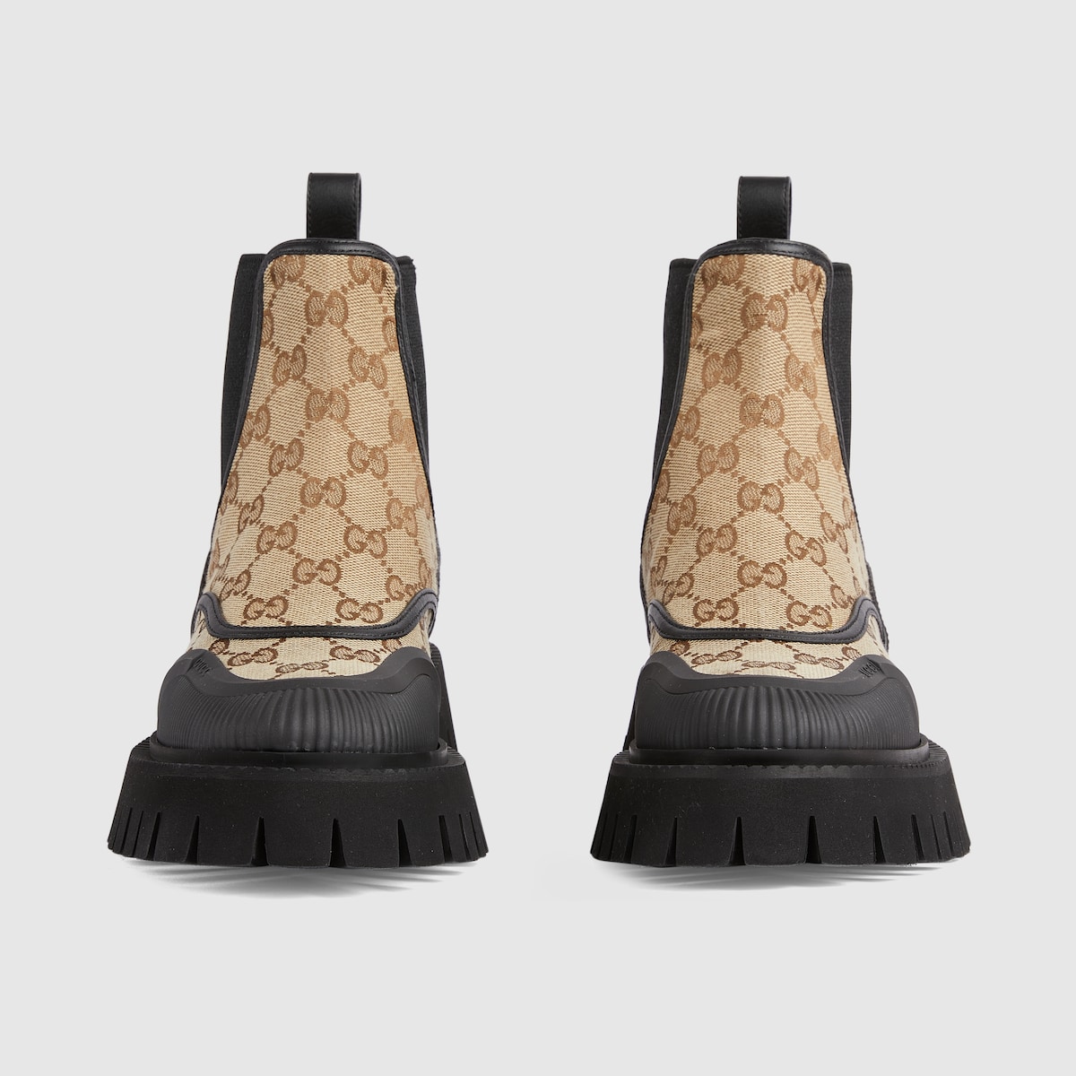 Women's ankle boot in beige and ebony GG canvas | GUCCI® Australia