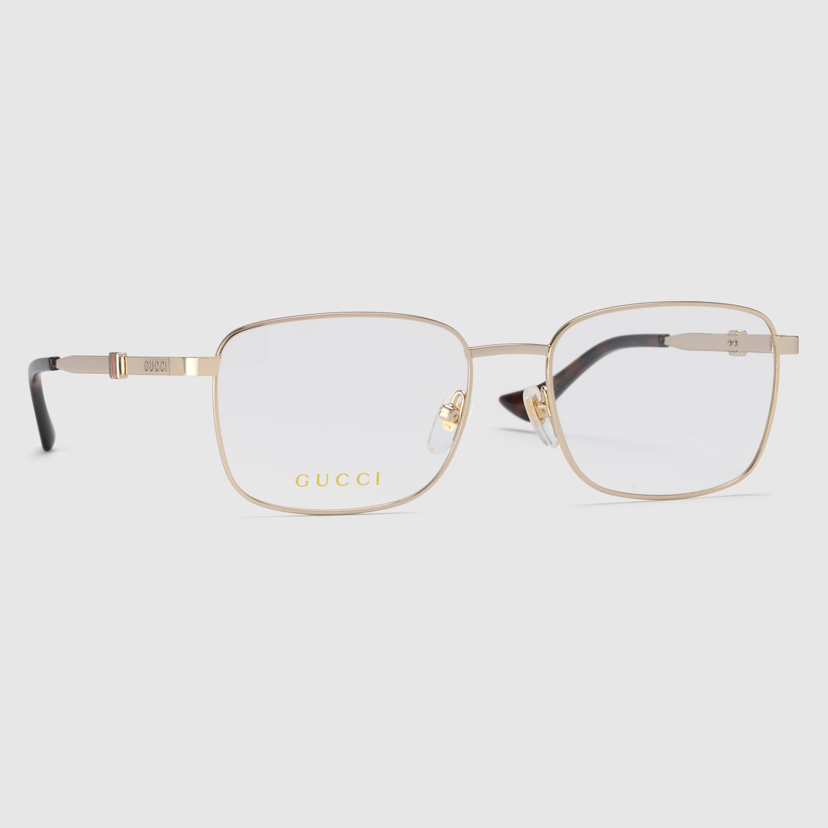 Square optical frame in gold-toned metal | GUCCI® UK