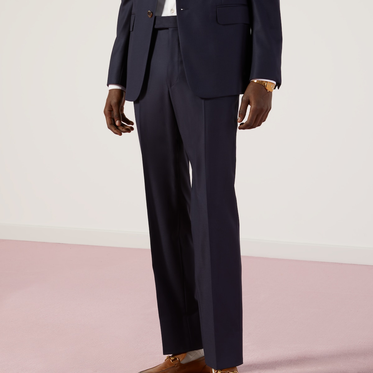 Straight fit wool suit in blue wool | GUCCI® UK