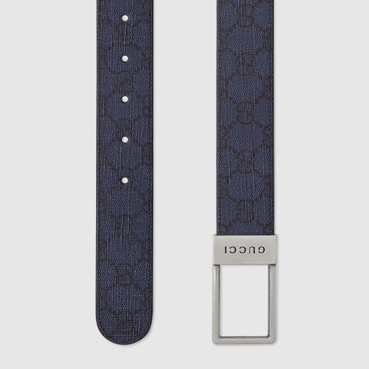 GG belt with rectangular buckle in blue and black Supreme | GUCCI® UK