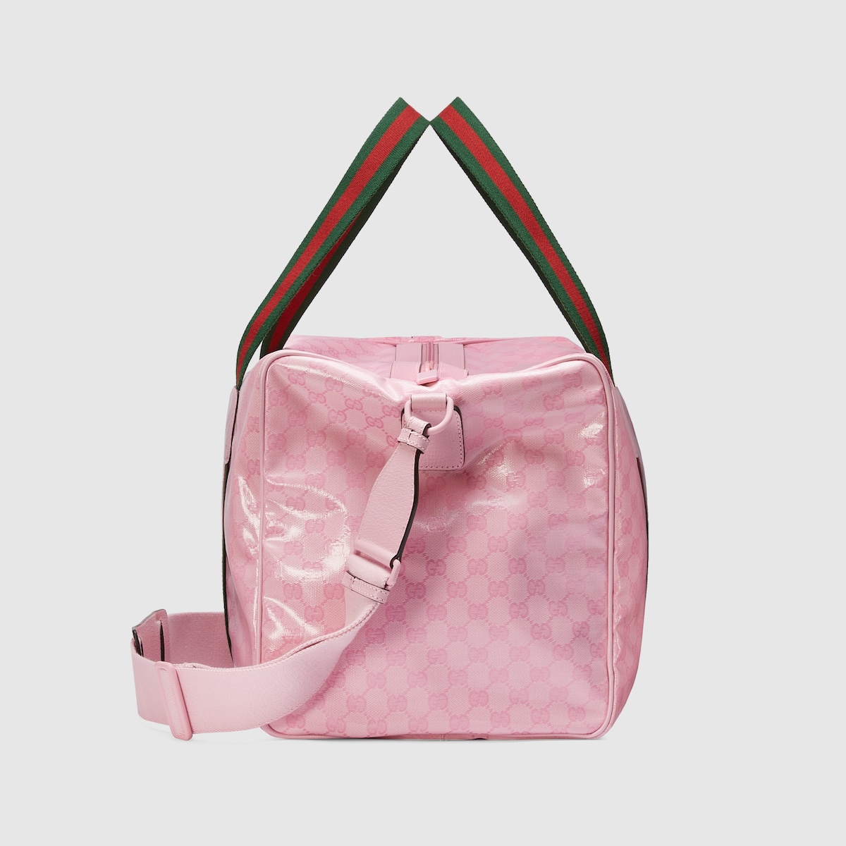 Large duffle bag with Web in pink GG Crystal canvas | GUCCI® NZ