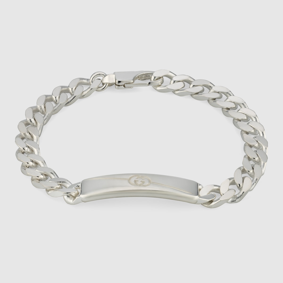 Pulsera con GG entrelazada en diagonal en plata de ley 925 | GUCCI® ES