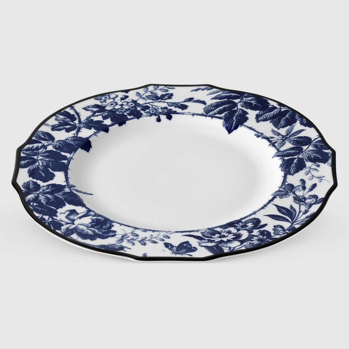 Herbarium dinner plate, set of two in blue and white porcelain | GUCCI® US