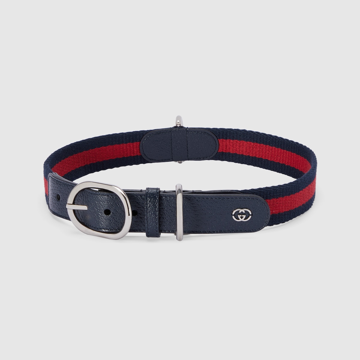 Large/extra-large pet collar in blue and red fabric | GUCCI® US