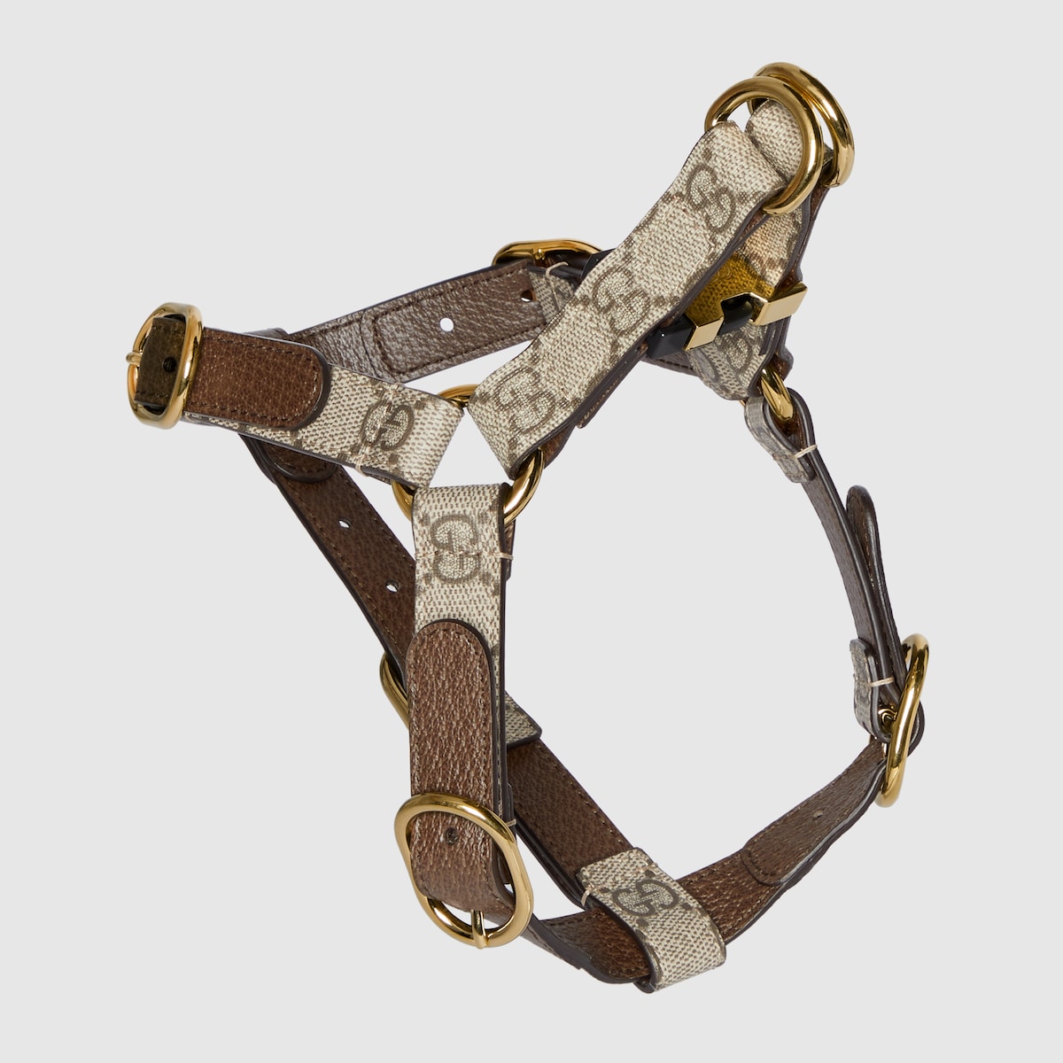 Small/medium pet harness in beige and ebony canvas | GUCCI® SG