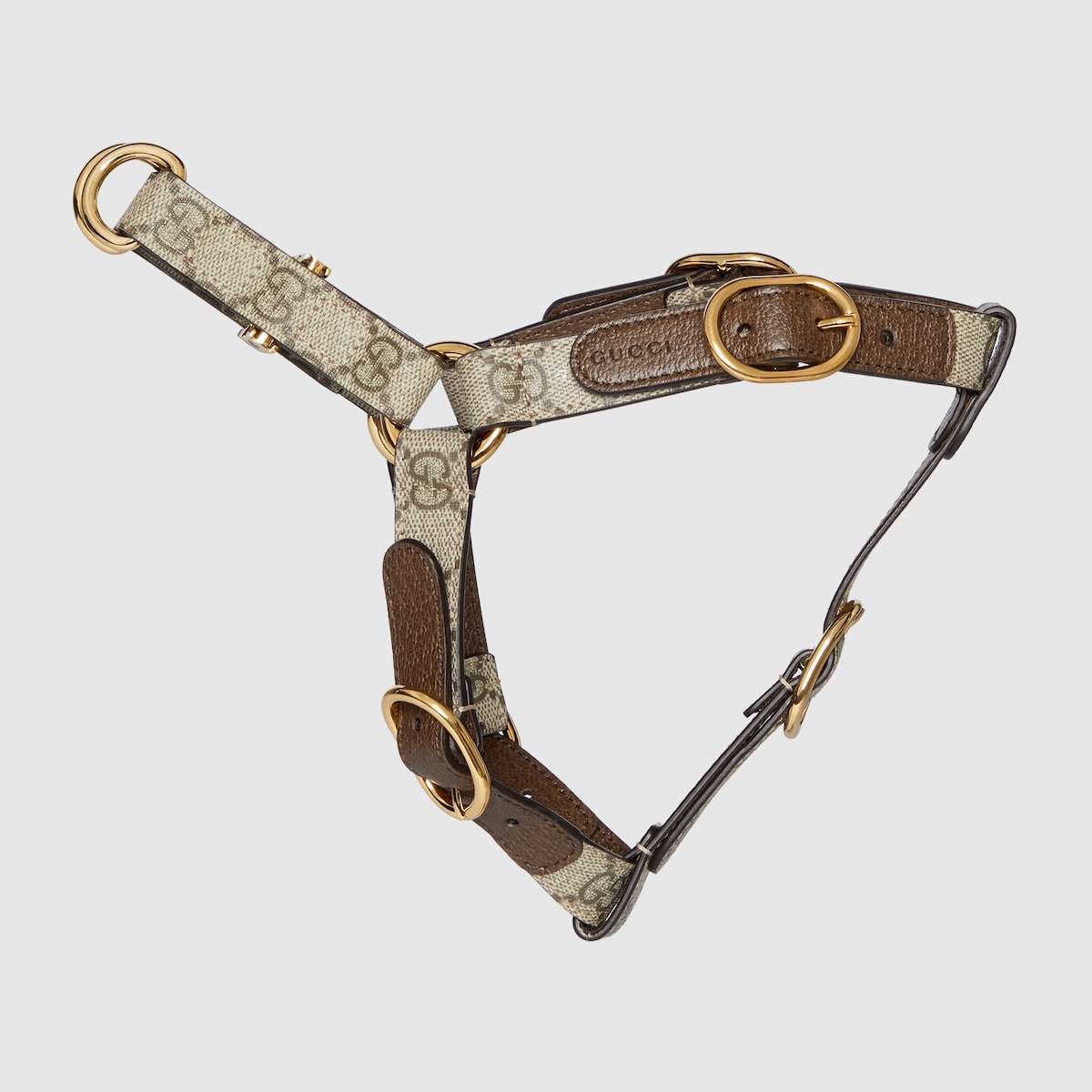 Small/medium pet harness in beige and ebony canvas | GUCCI® SG