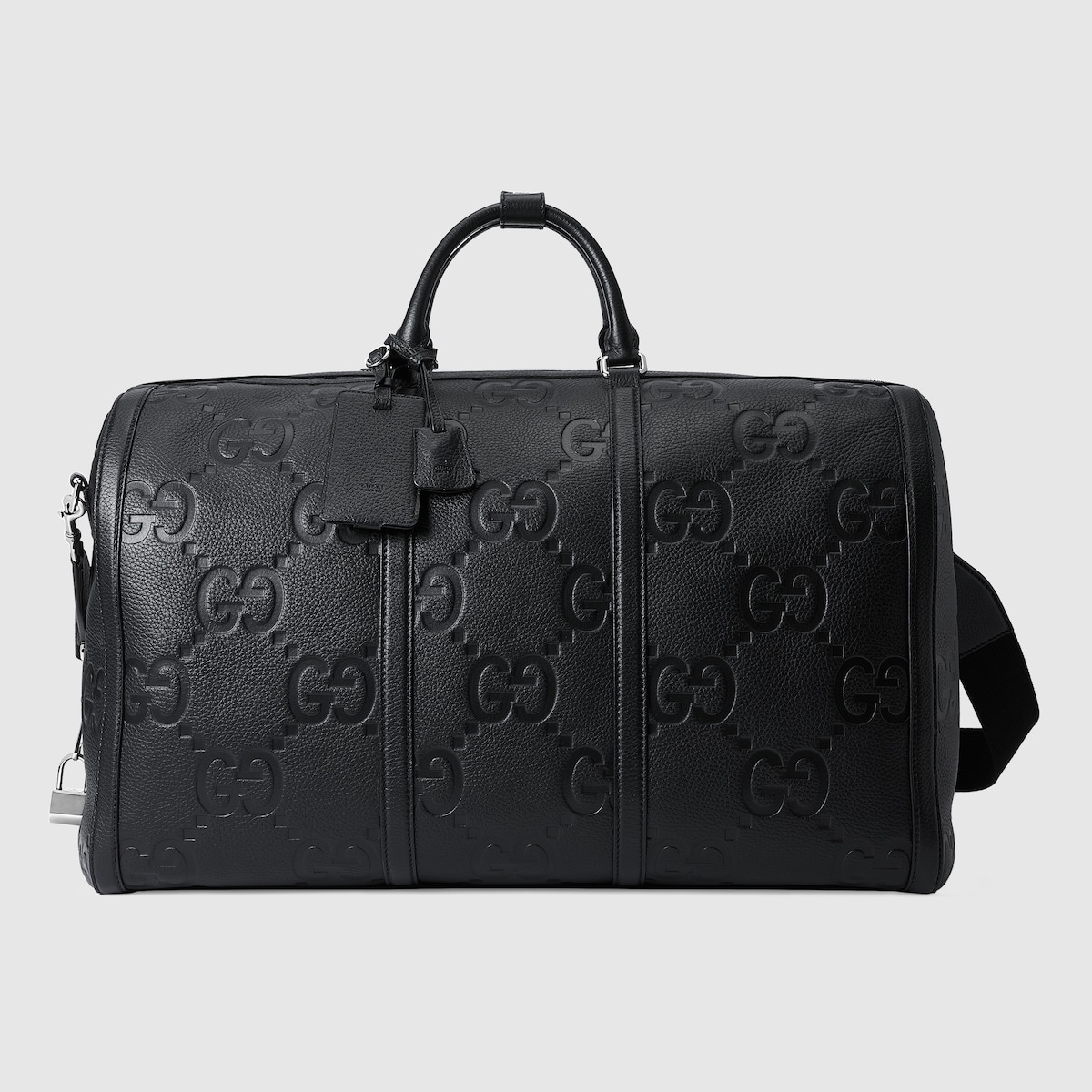 GG jumbo large duffle bag in black leather | GUCCI® US