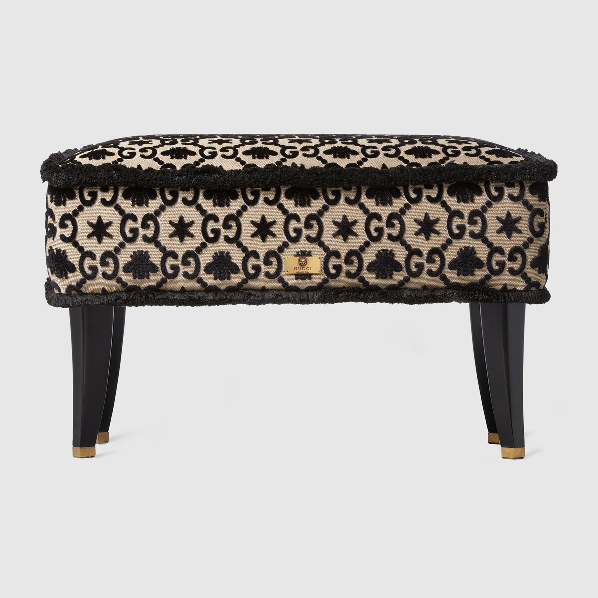 GG jacquard stool in black velvet jacquard | GUCCI® US