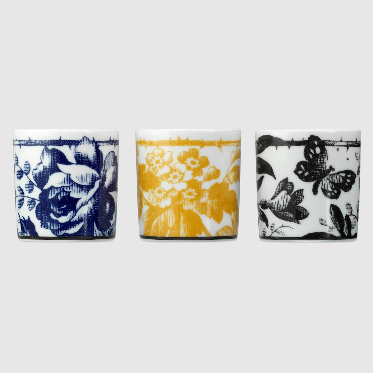 Herbarium print candle set, Inventum scent in white and multicolour ...