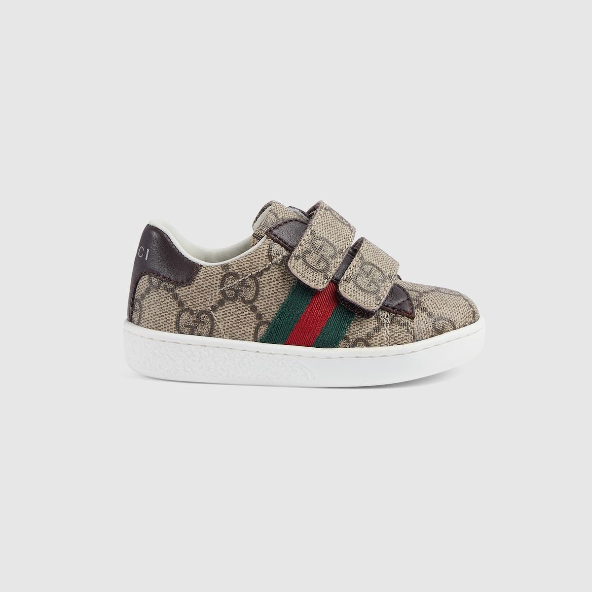 Toddler Gucci Ace sneaker in beige and ebony GG Supreme | GUCCI® US