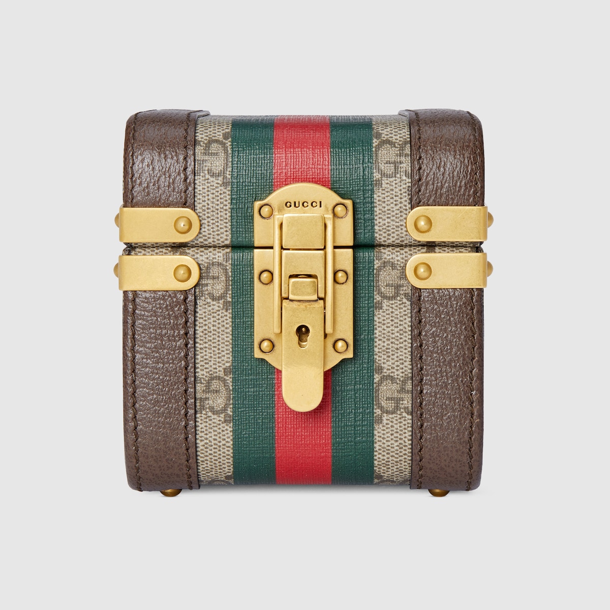 Gucci Savoy mini rigid beauty case in beige and ebony Supreme | GUCCI® US