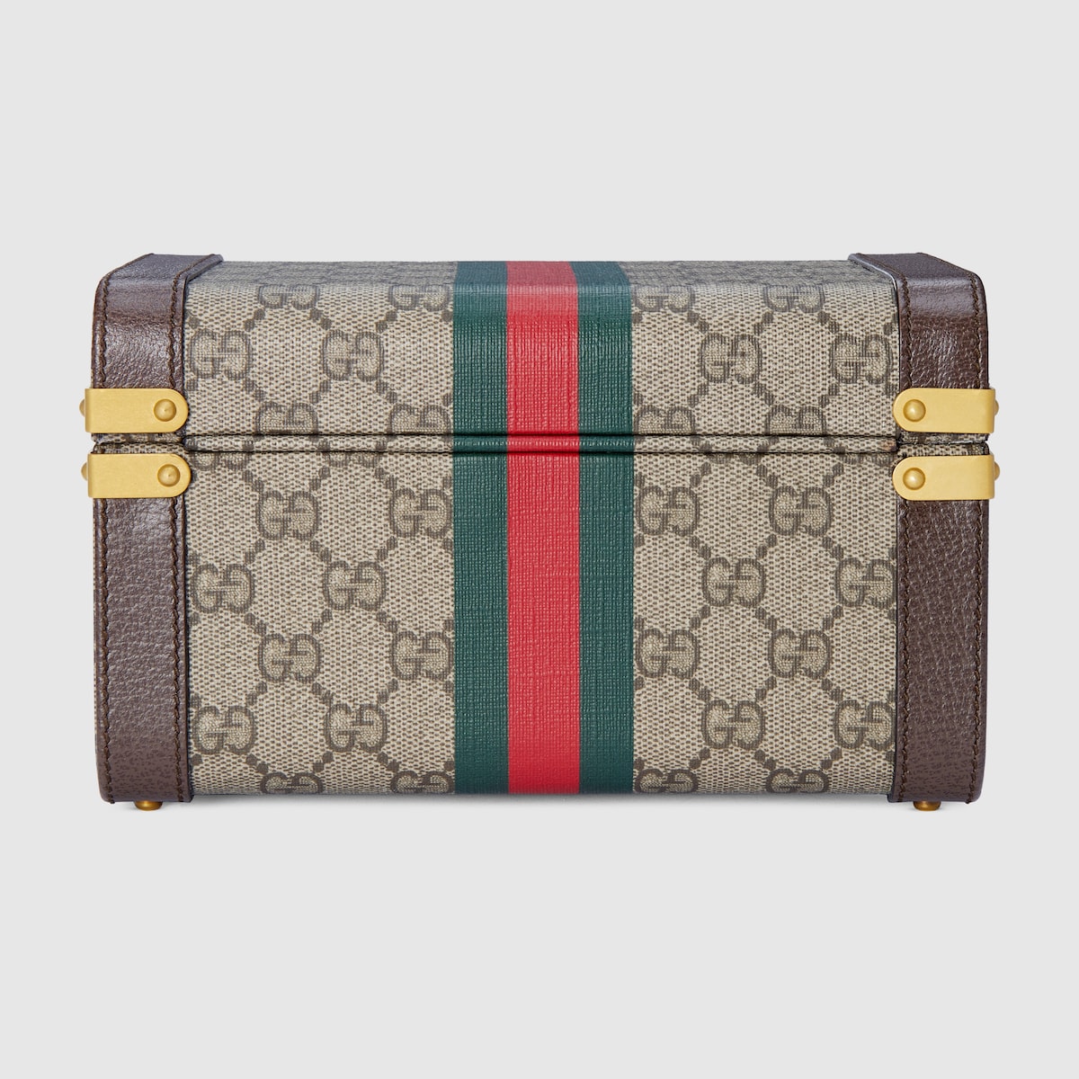 Gucci Savoy mini rigid beauty case in beige and ebony Supreme | GUCCI® US
