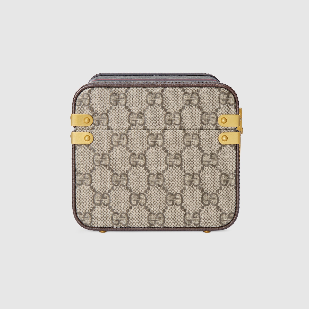 Gucci Savoy mini rigid beauty case in beige and ebony Supreme | GUCCI® US