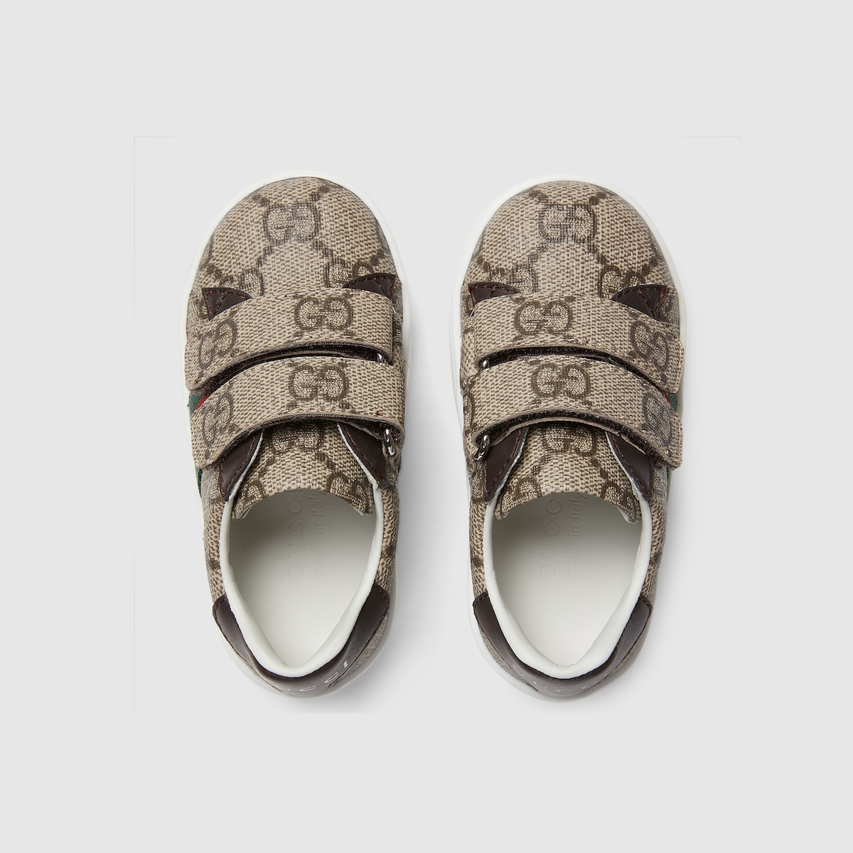 Toddler Gucci Ace sneaker in beige and ebony GG Supreme | GUCCI® US
