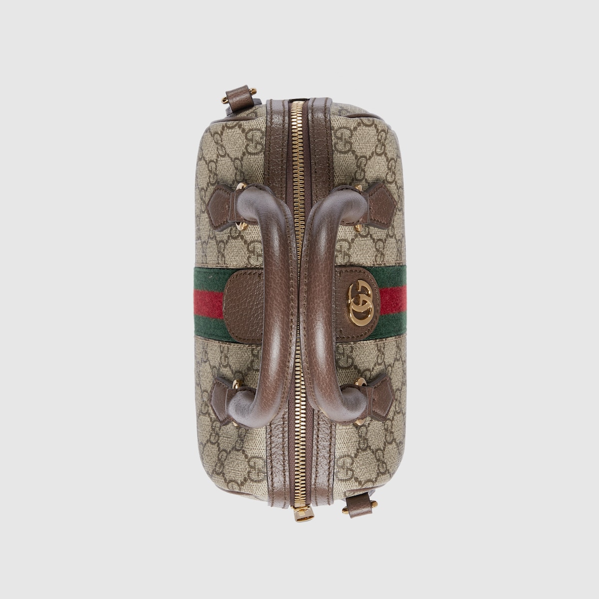 Ophidia small boston bag in beige and ebony GG Supreme | GUCCI® SG