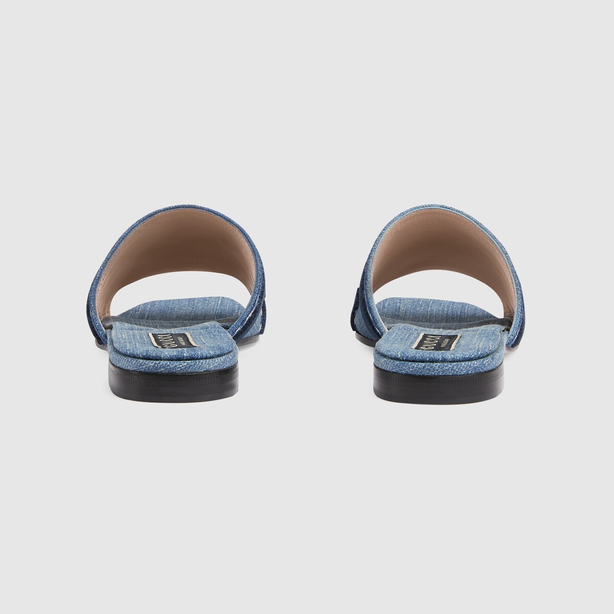 Women's 'Gucci' slide sandal in light blue denim | GUCCI® CA