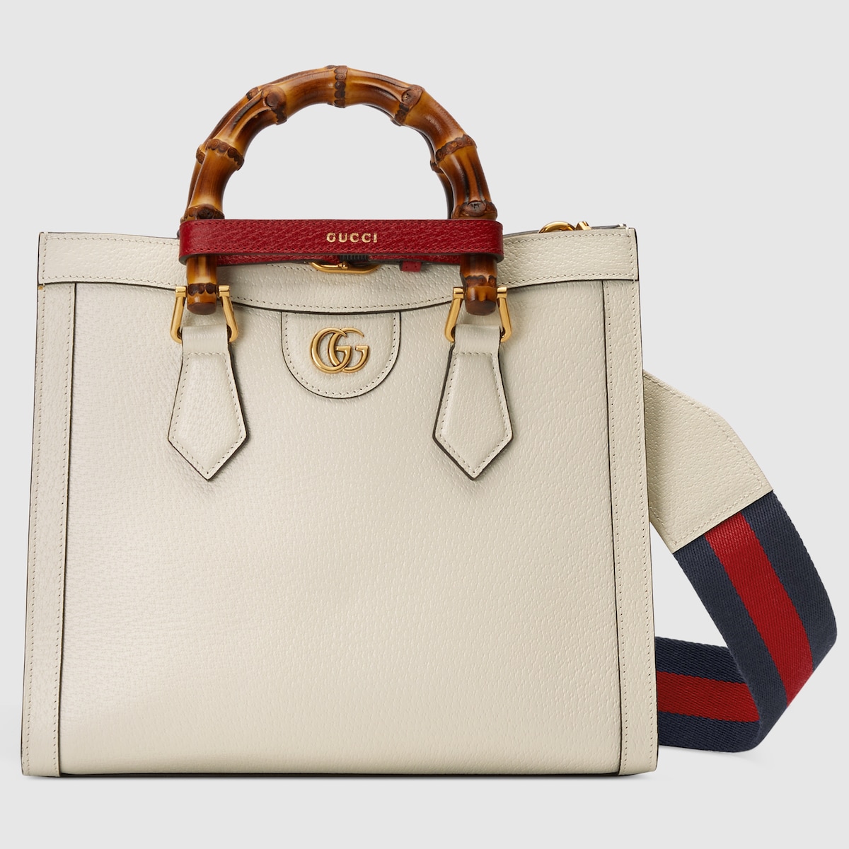 Gucci Diana medium tote bag in white leather | GUCCI® US