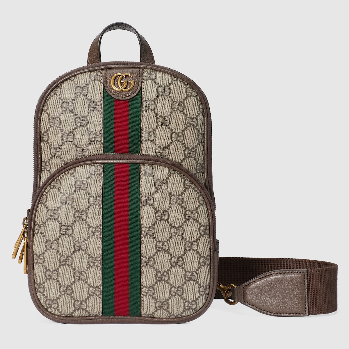 Ophidia small slingbag in beige and ebony GG Supreme | GUCCI® US