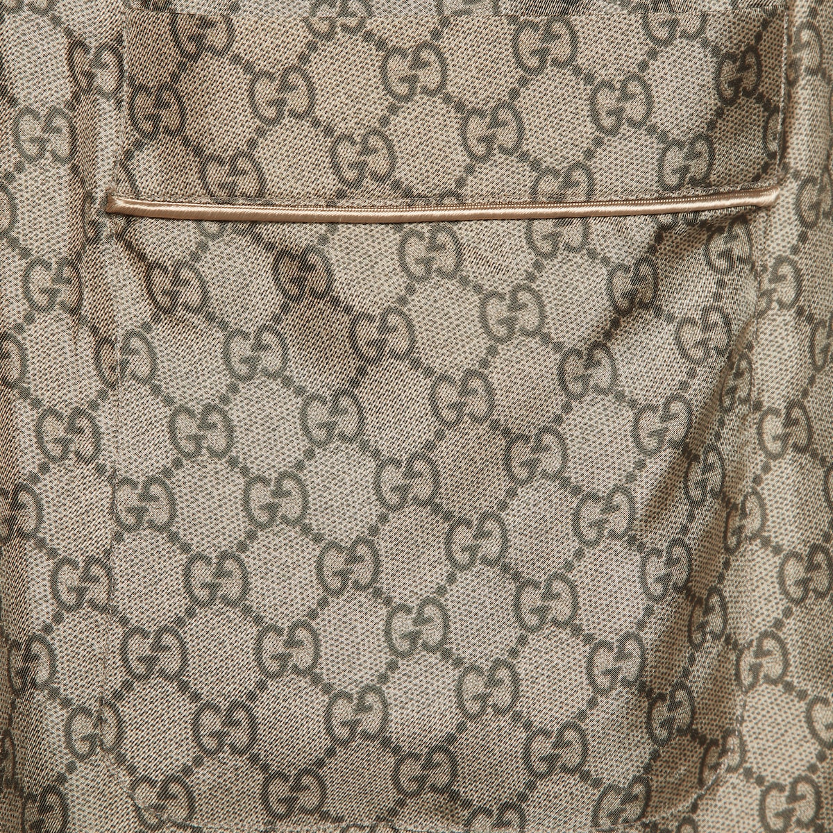 GG supreme print silk pant in beige and ebony | GUCCI® US