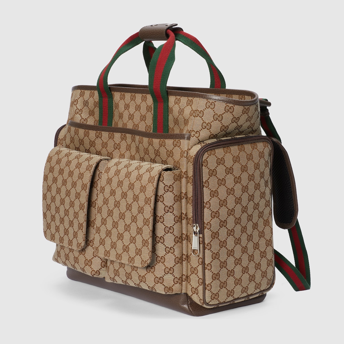 Large changing bag in beige and dark brown GG canvas | GUCCI® UK