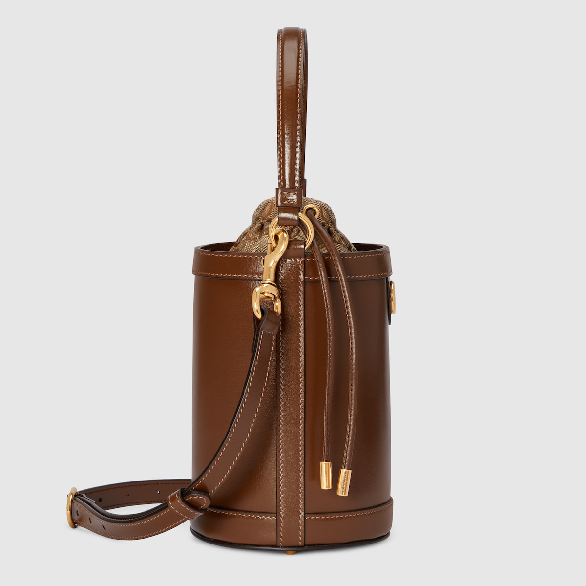 Ophidia mini bucket bag in brown leather | GUCCI® US
