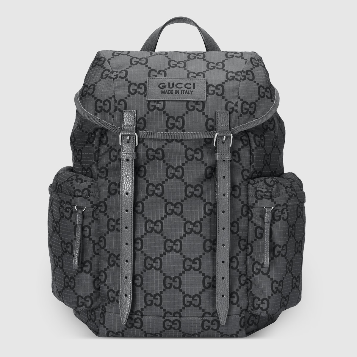 Large GG ripstop backpack in dark grey and black ripstop | GUCCI® UK