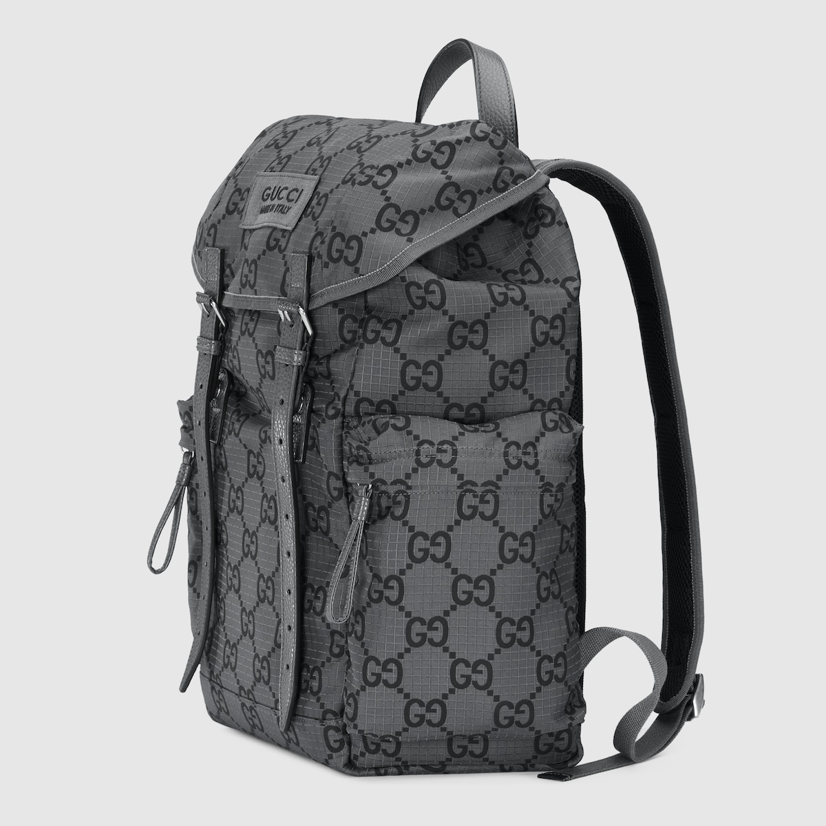 Large GG ripstop backpack in dark grey and black ripstop | GUCCI® UK