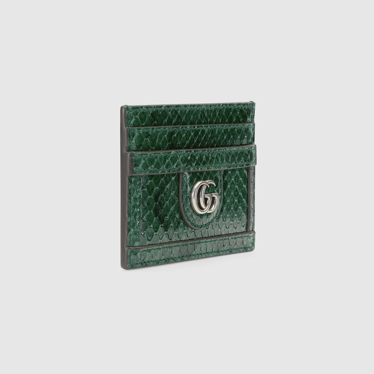 Python card case with Double G in dark green | GUCCI® US
