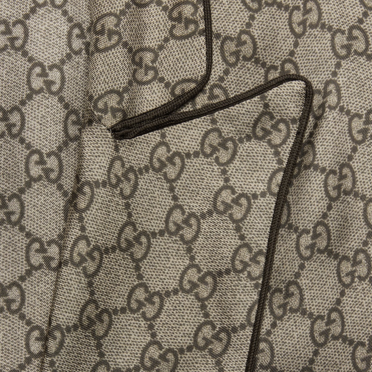 GG Supreme print silk shirt in beige and ebony | GUCCI® US