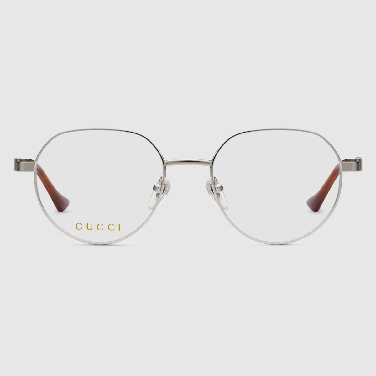 Round optical frame in silver | GUCCI® ZA