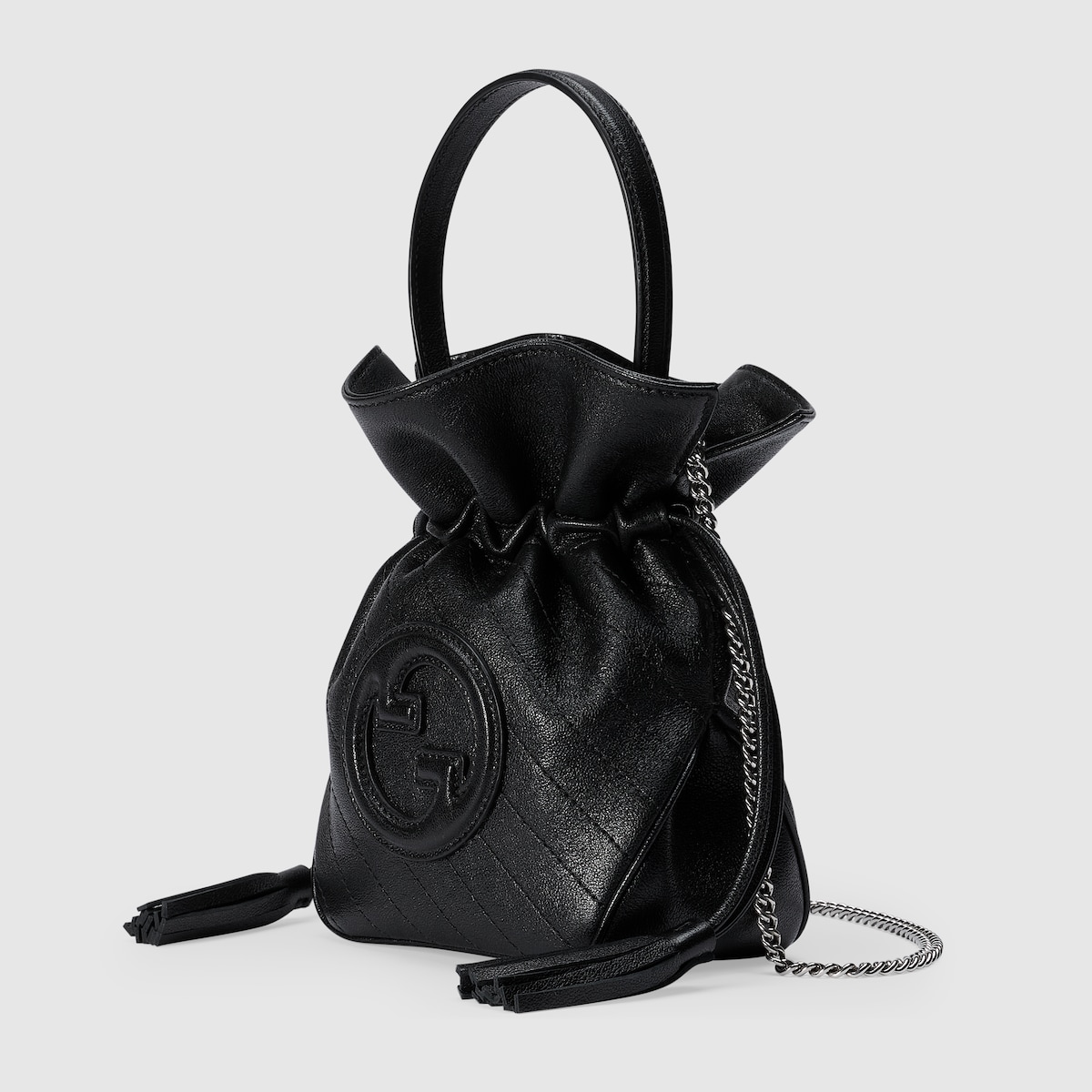 Gucci Blondie mini bucket bag in black leather | GUCCI® Australia