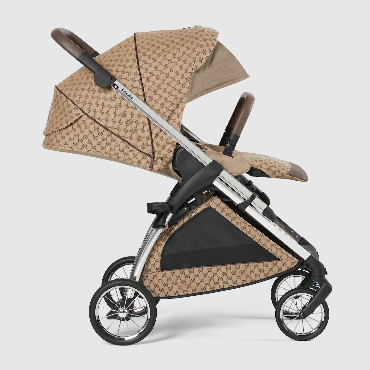 Gucci Stroller in beige and ebony GG canvas | GUCCI® US