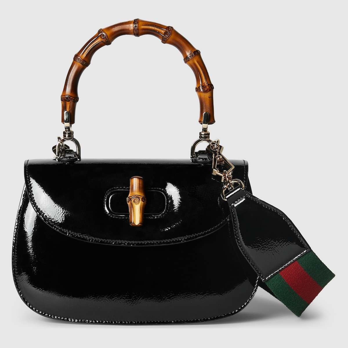 Gucci Bamboo 1947 small bag in black patent leather | GUCCI® US