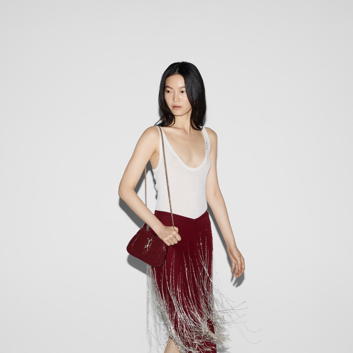 Minibolso Gucci Jackie Notte en Piel de charol rojo Rosso Ancora ...