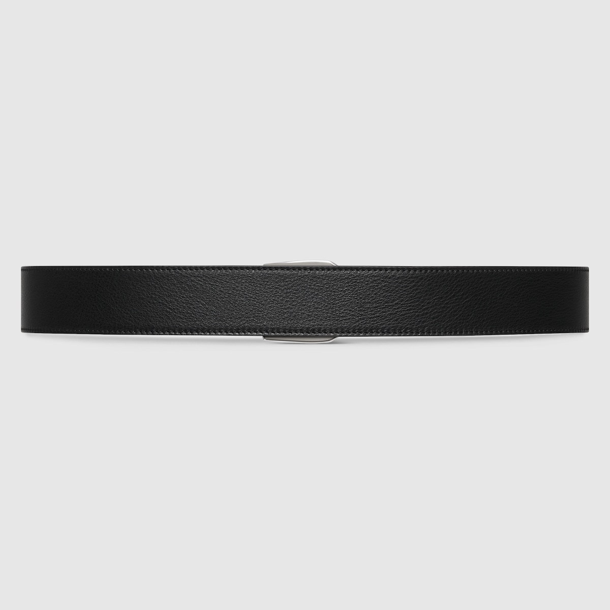 Belt with Interlocking G detail in black leather | GUCCI® UK