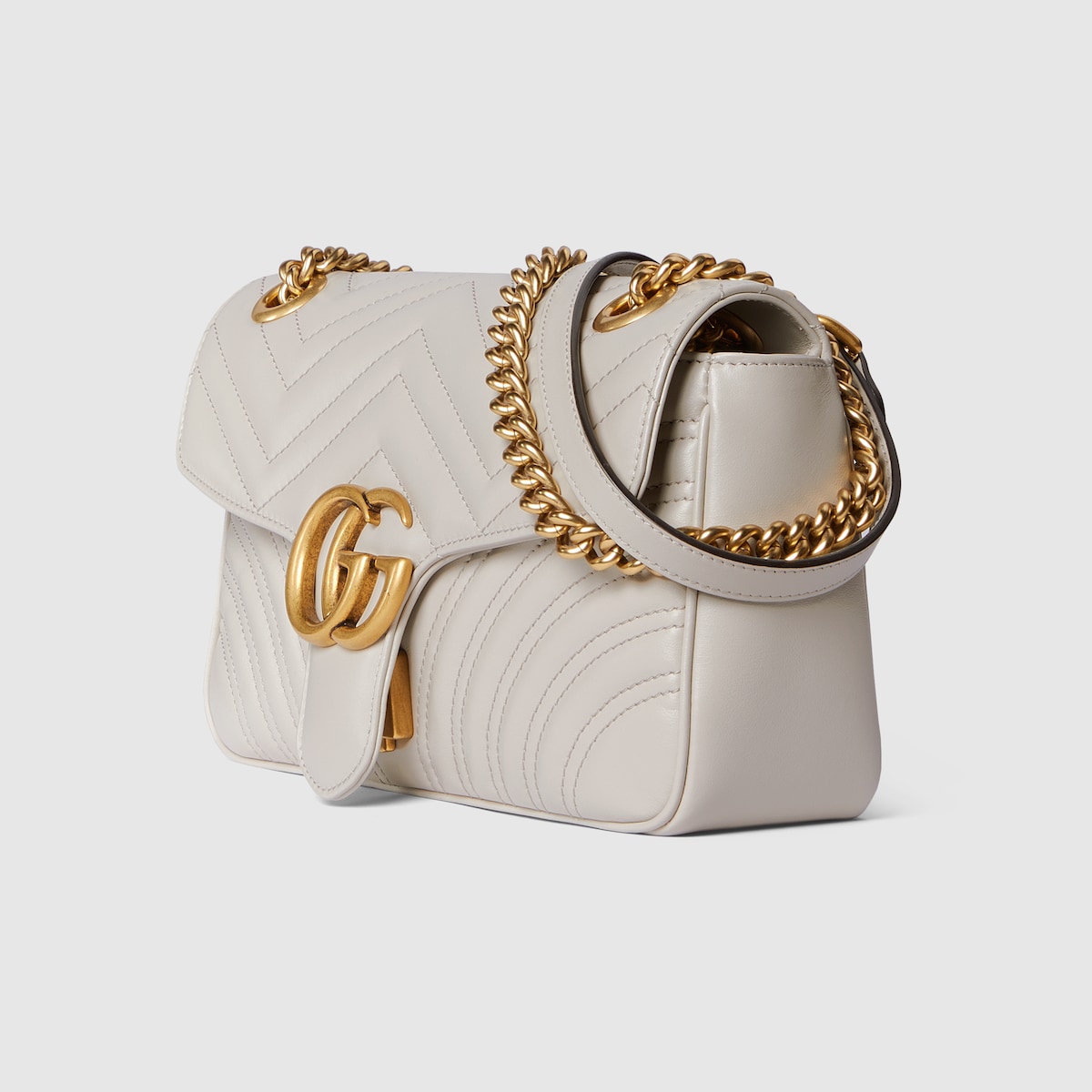 GG Marmont medium shoulder bag in light grey leather | GUCCI® NZ