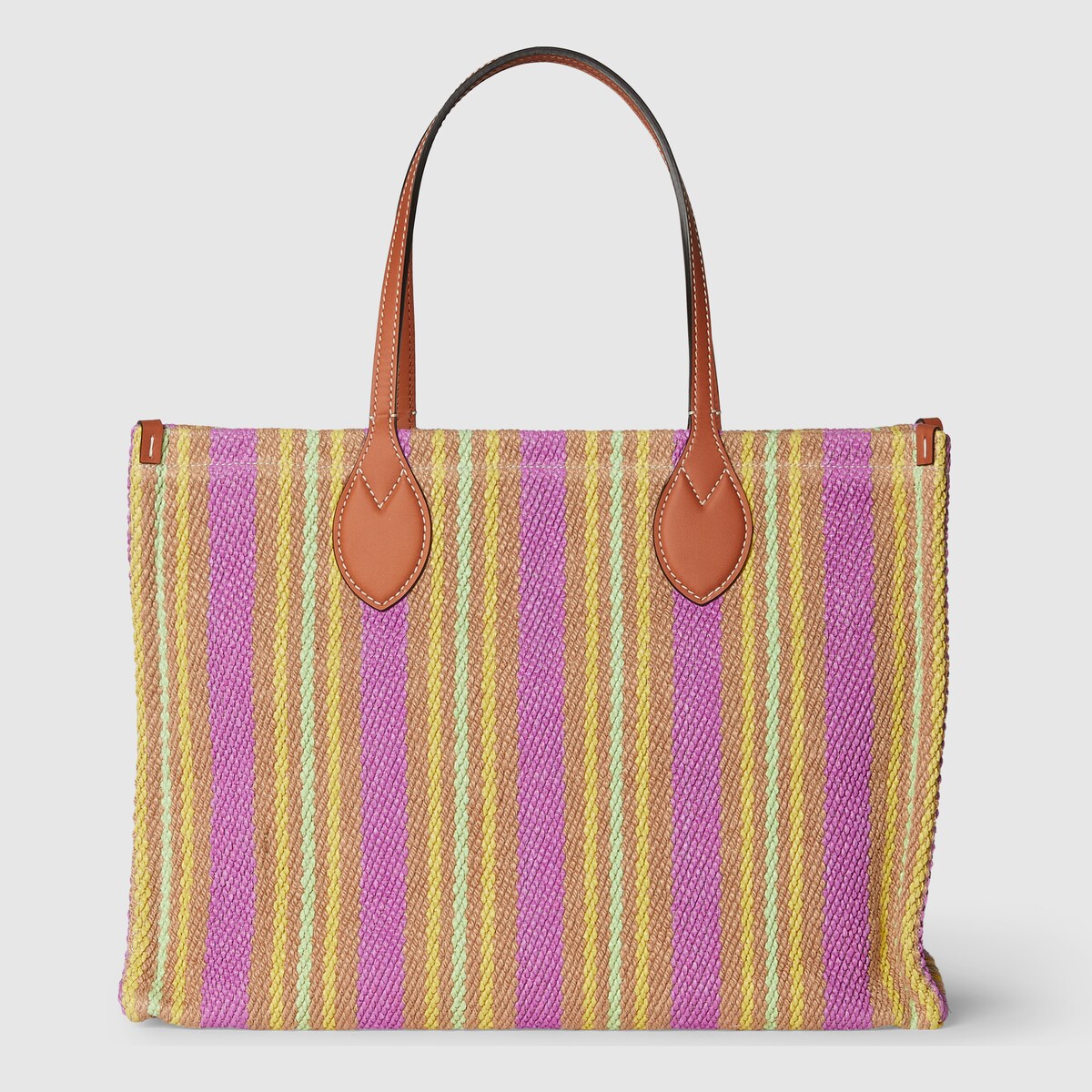 Medium jute tote with Gucci patch in multicolor jute | GUCCI® Australia