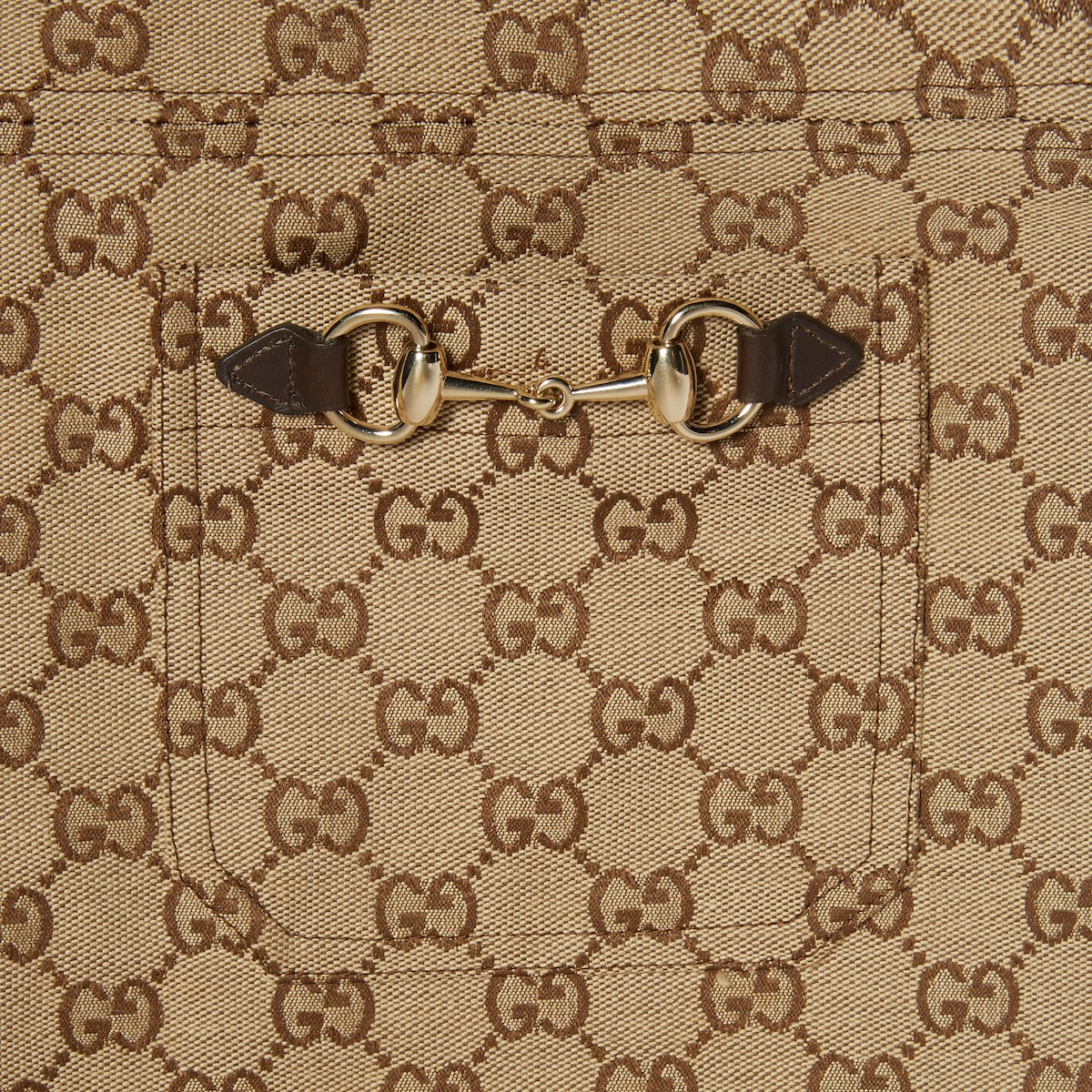 Original GG canvas jumpsuit in camel and ebony | GUCCI® US