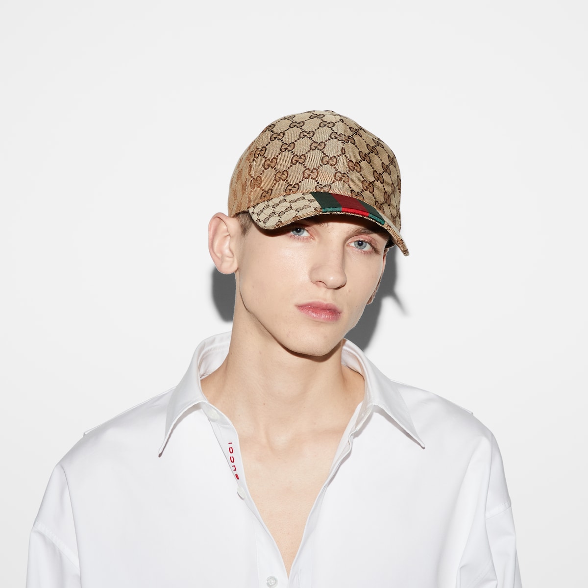 Casquette en toile Original GG en beige et ébène | GUCCI® CA