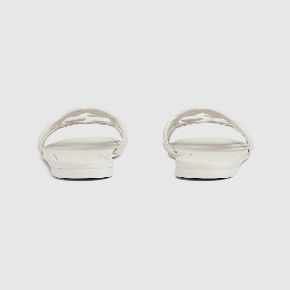 Women's Interlocking G slide sandal in white rubber | GUCCI® UK
