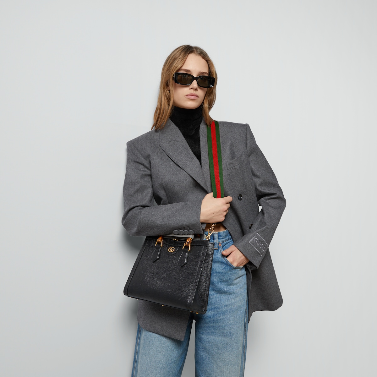 Gucci Diana small tote bag in black leather | GUCCI® TR