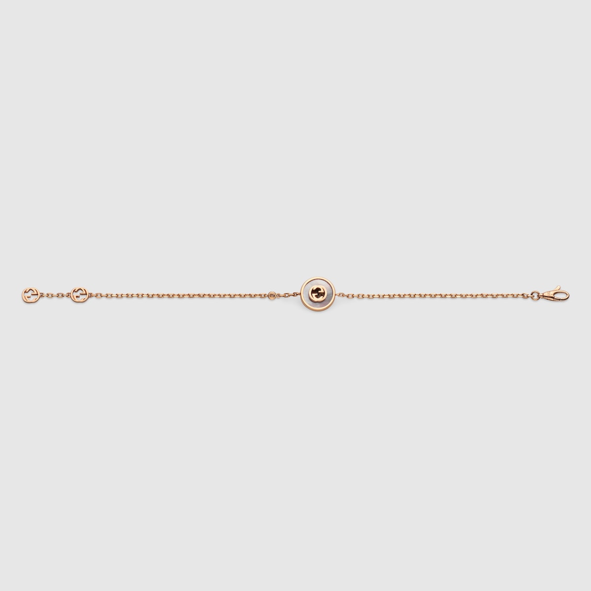 Gucci Interlocking 18k diamond bracelet in 18k rose gold | GUCCI® ZA