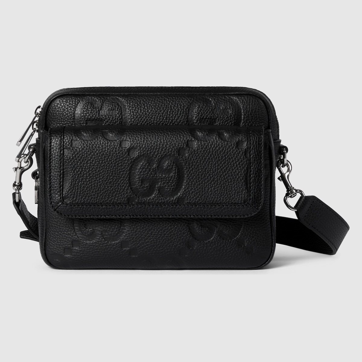 GG jumbo small crossbody bag in black leather | GUCCI® AU