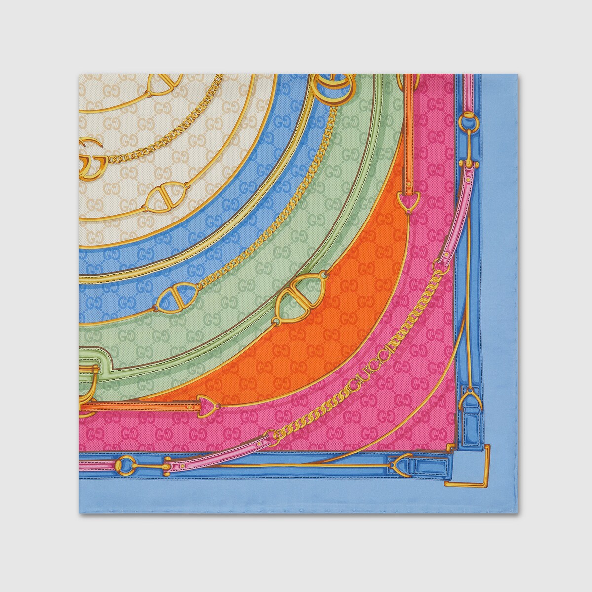 GG belt print silk scarf in multicolor | GUCCI® Australia
