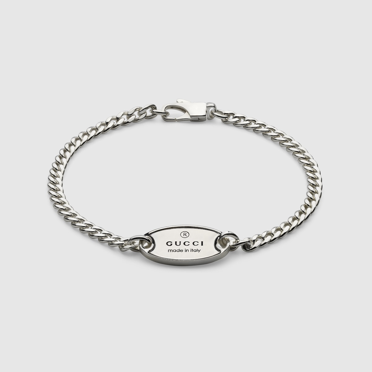 Bracciale Trademark a catena con targhetta in argento 925 | GUCCI® Italia