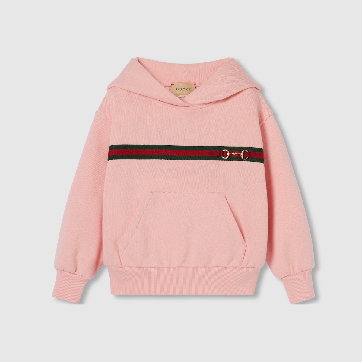 Children's cotton sweatshirt with Web in pink | GUCCI® US
