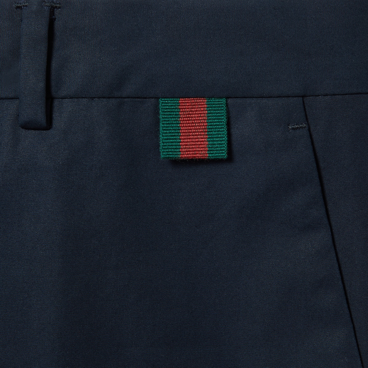 Cotton poplin suit with Web in dark blue | GUCCI® ZA